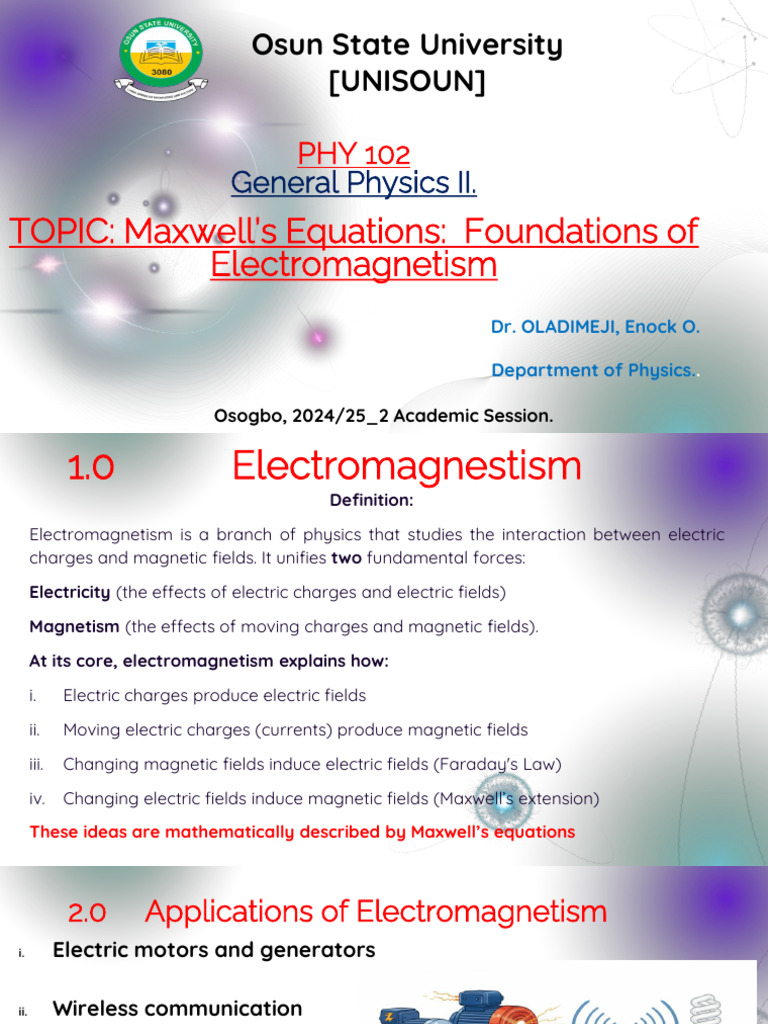 Phy 102 General Physics Ii V3 Pdf Electromagnetic Induction