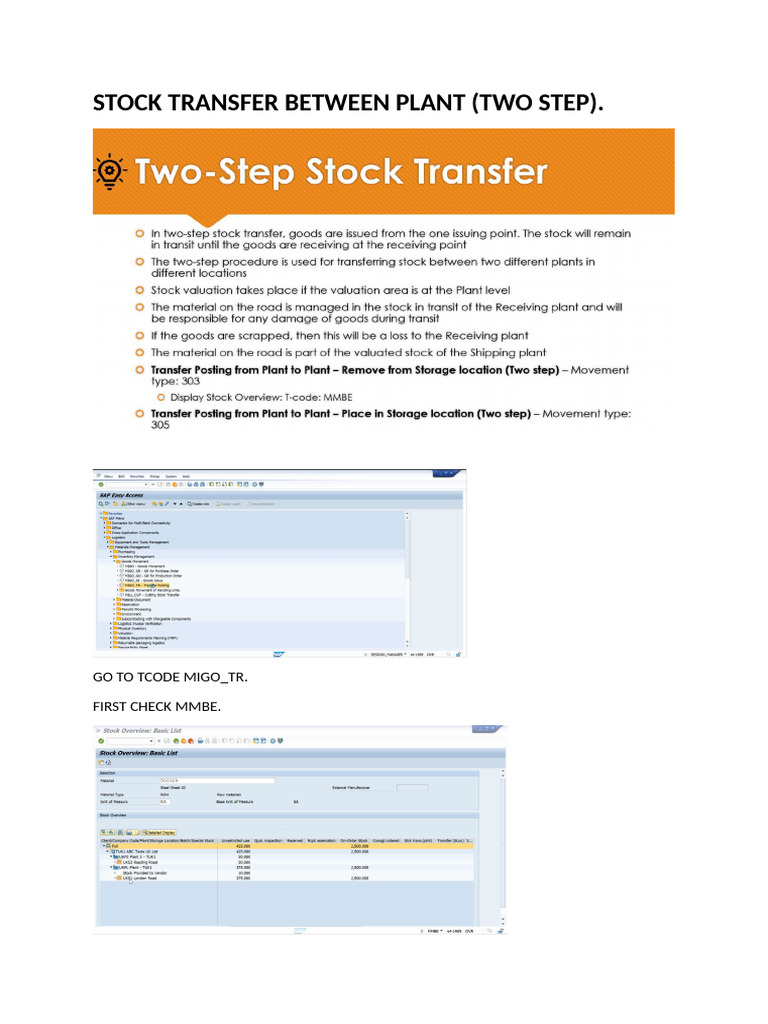Stock Transfer Process Overview | PDF