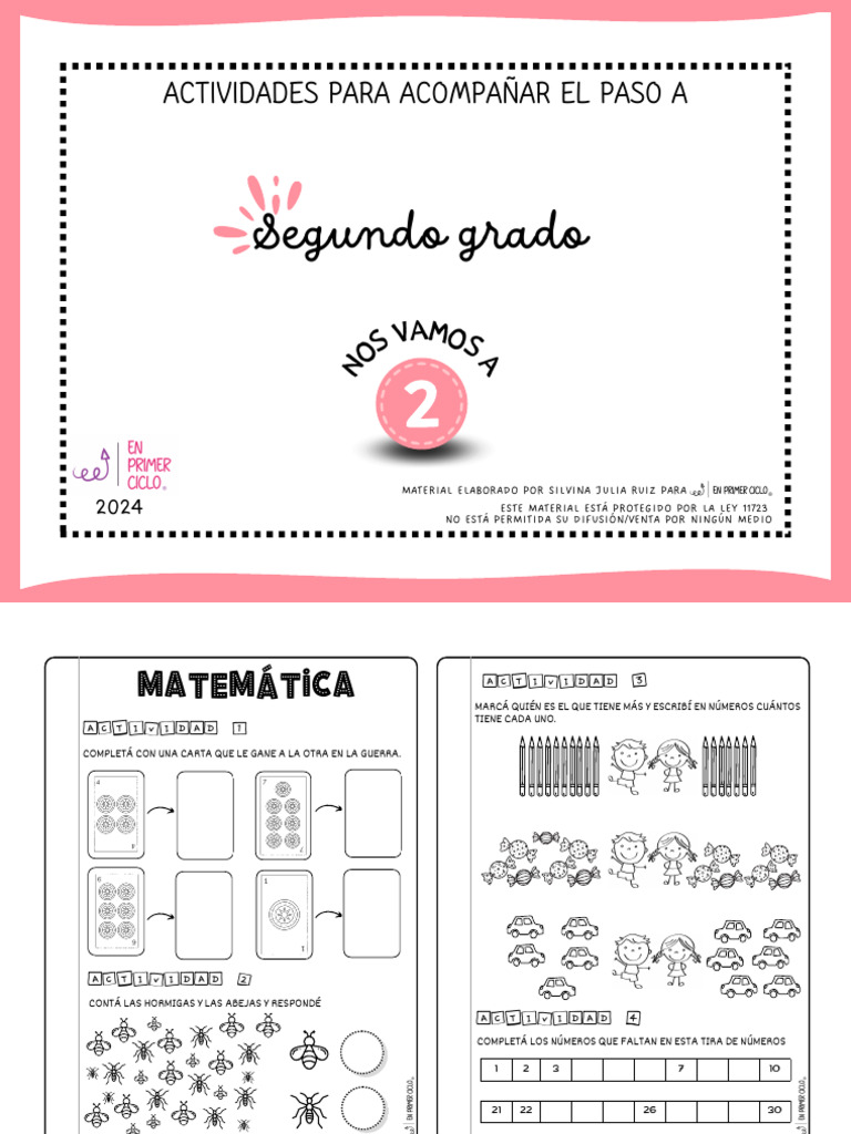 Actividades Matemáticas Segundo Grado | PDF