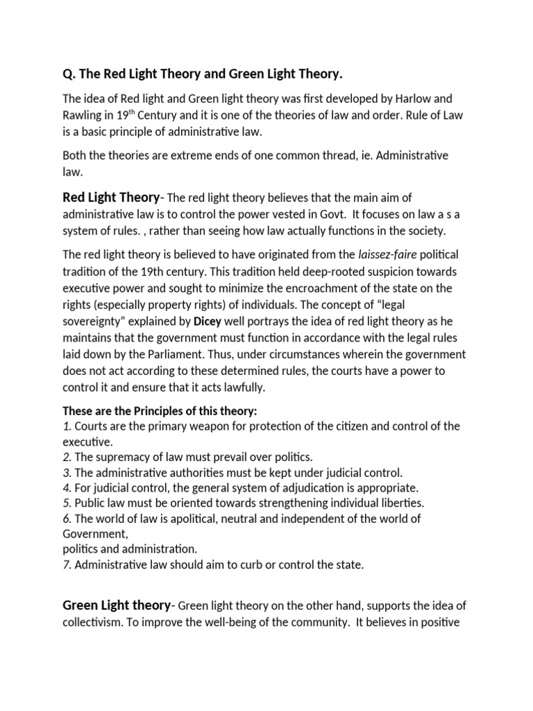 Red and Green Light Theories in Law | PDF | Rule Of Law | Liberal Arts ...