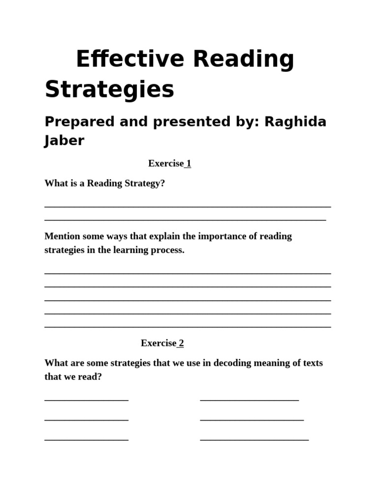 Effective Reading Strategies Guide | PDF