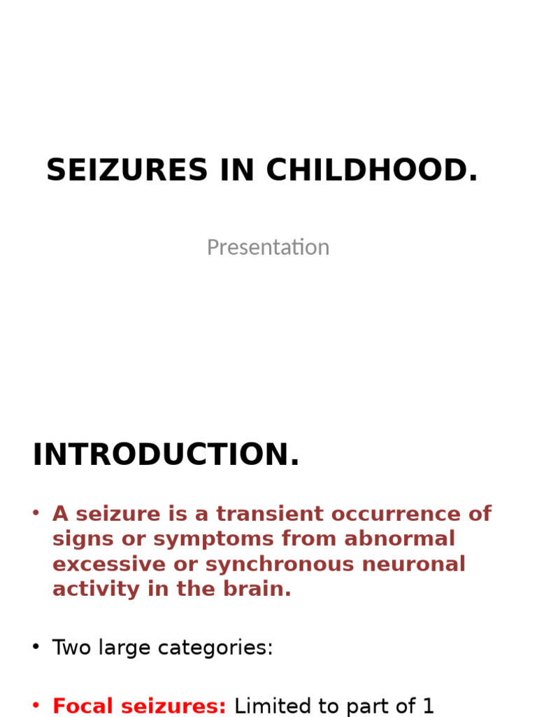 Seizures in Children | PDF | Epilepsy | Fever