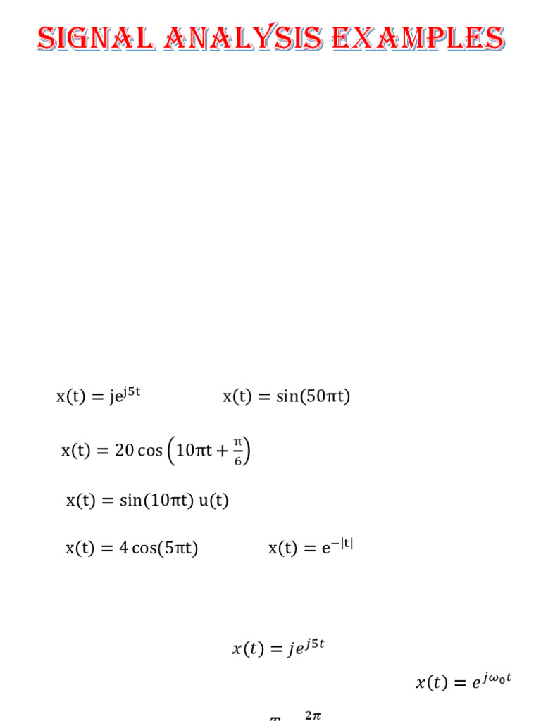 Basics of Signals - Examples | PDF | Applied Mathematics | Mathematical Concepts