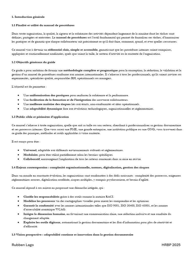 Guide pratique pour un manuel de procédures | PDF | Management de la ...