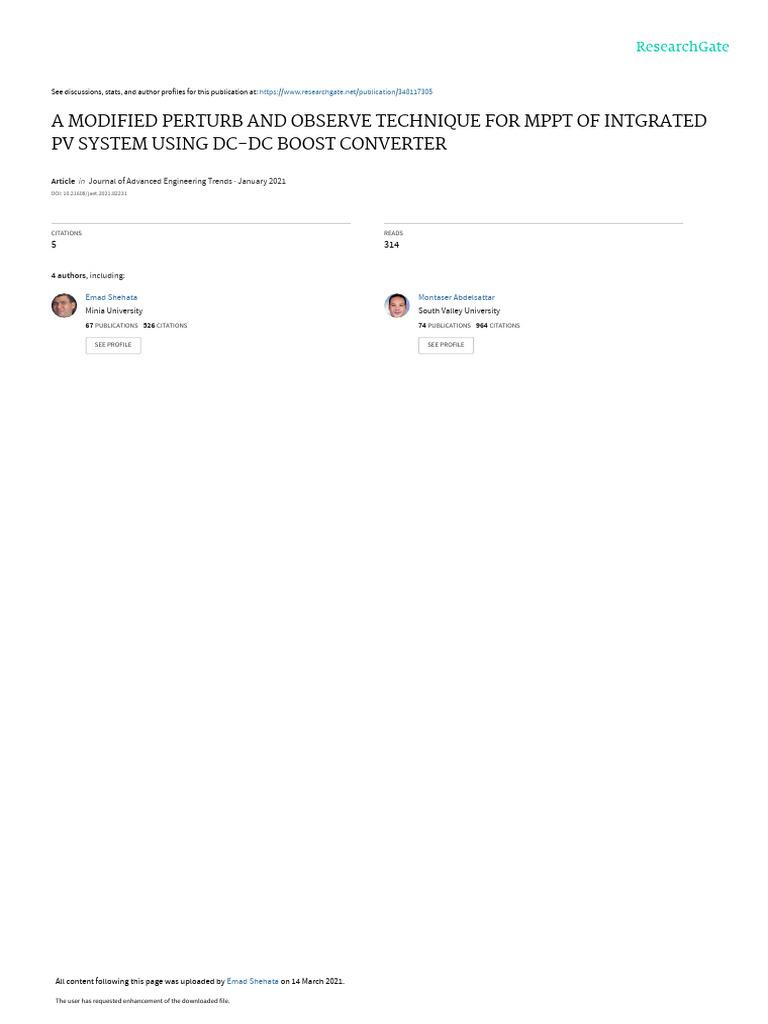 A Modified Perturb and Observe Technique | PDF | Photovoltaics ...