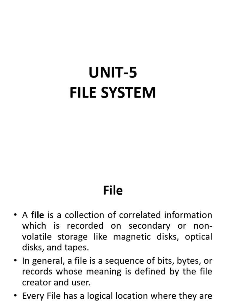 Os Unit-5 File System and Io Management | PDF | Computer File | Hard Disk Drive