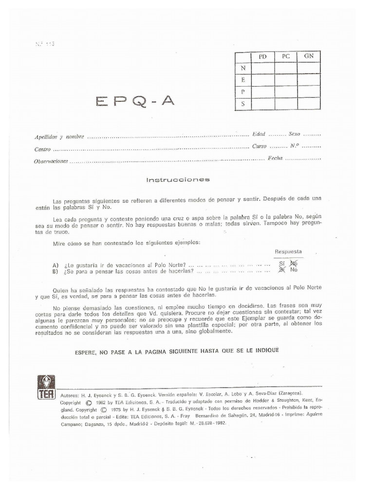 S12.s1 Test EPQ-A | PDF