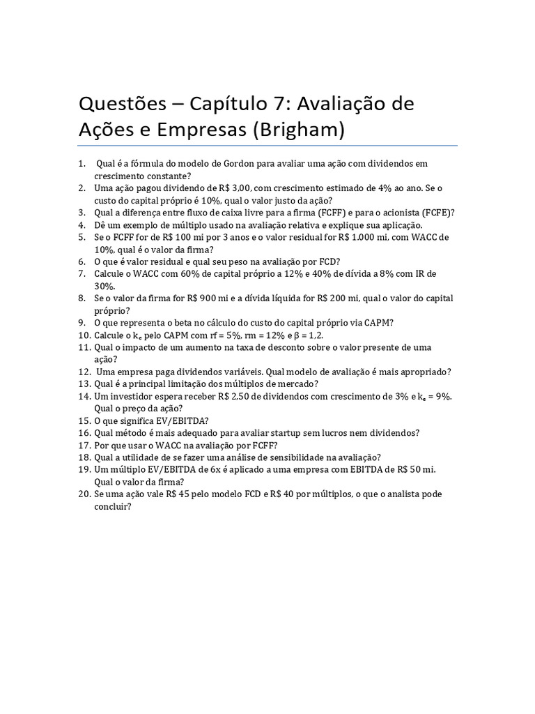 Atividade Cap 7 | PDF