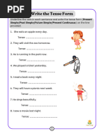 Grade 4 Tenses Worksheet with Answers | PDF | Grammar | Linguistics