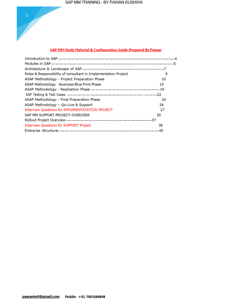 MM Training & Study Material - 21.04.25 | PDF | Enterprise Resource Planning | Business