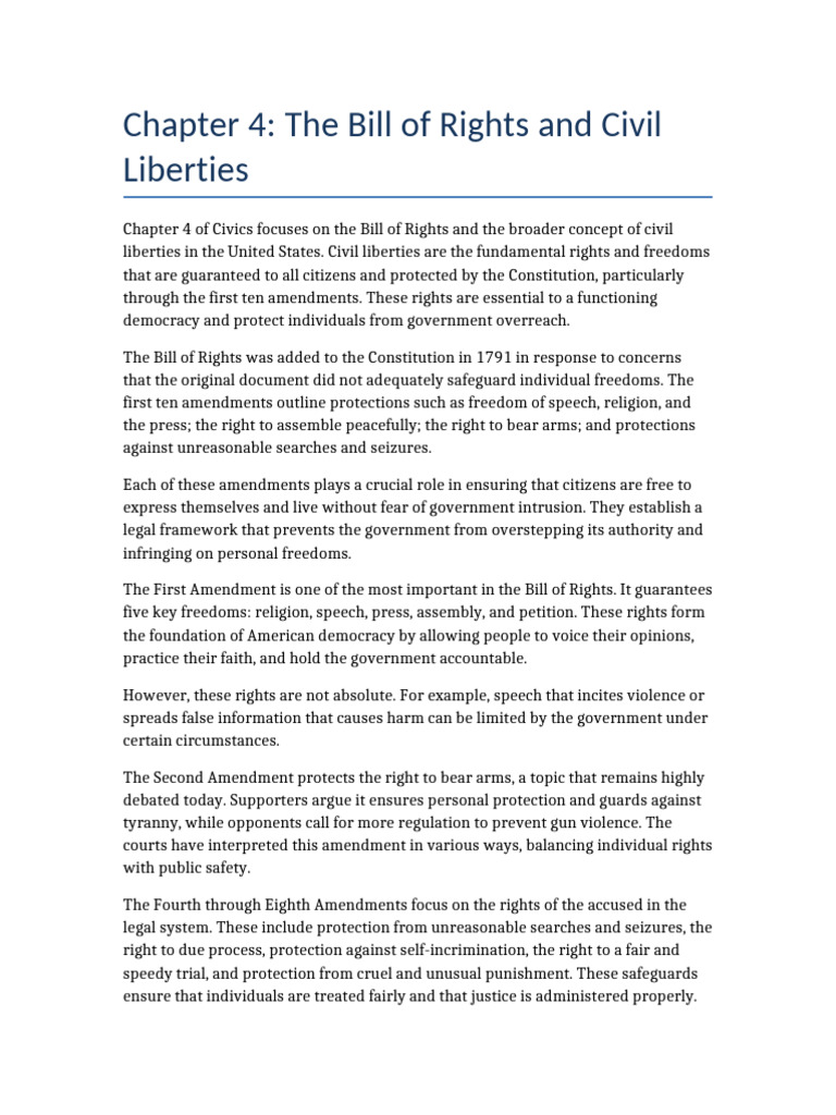 Bill of Rights and Civil Liberties Explained | PDF | United States Bill ...