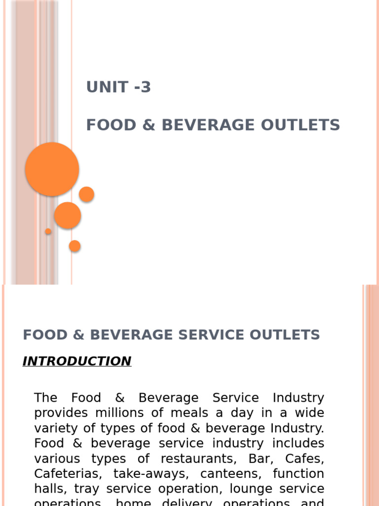 Overview of Food & Beverage Outlets | PDF | Salad | Sushi