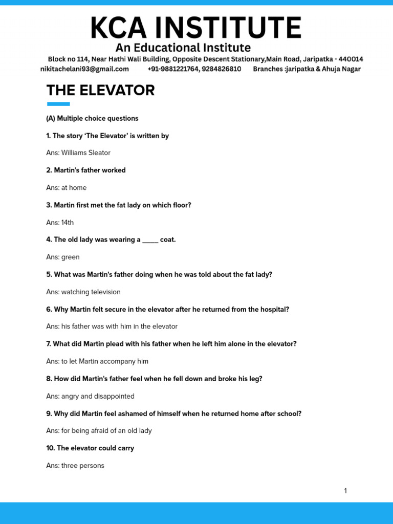 Martin's Fear of the Elevator | PDF | Psychology | Emotions