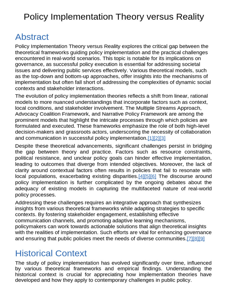 05 - Policy Implementation Theory Versus Reality | PDF | Policy | Case ...