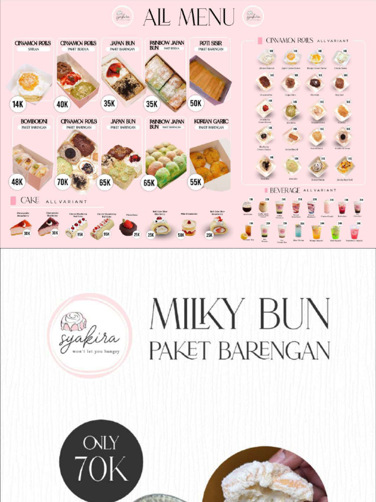 Daftar Menu Bakery&cafe | PDF