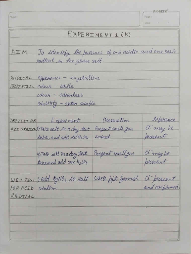 Salt Analysis-23-24 | PDF