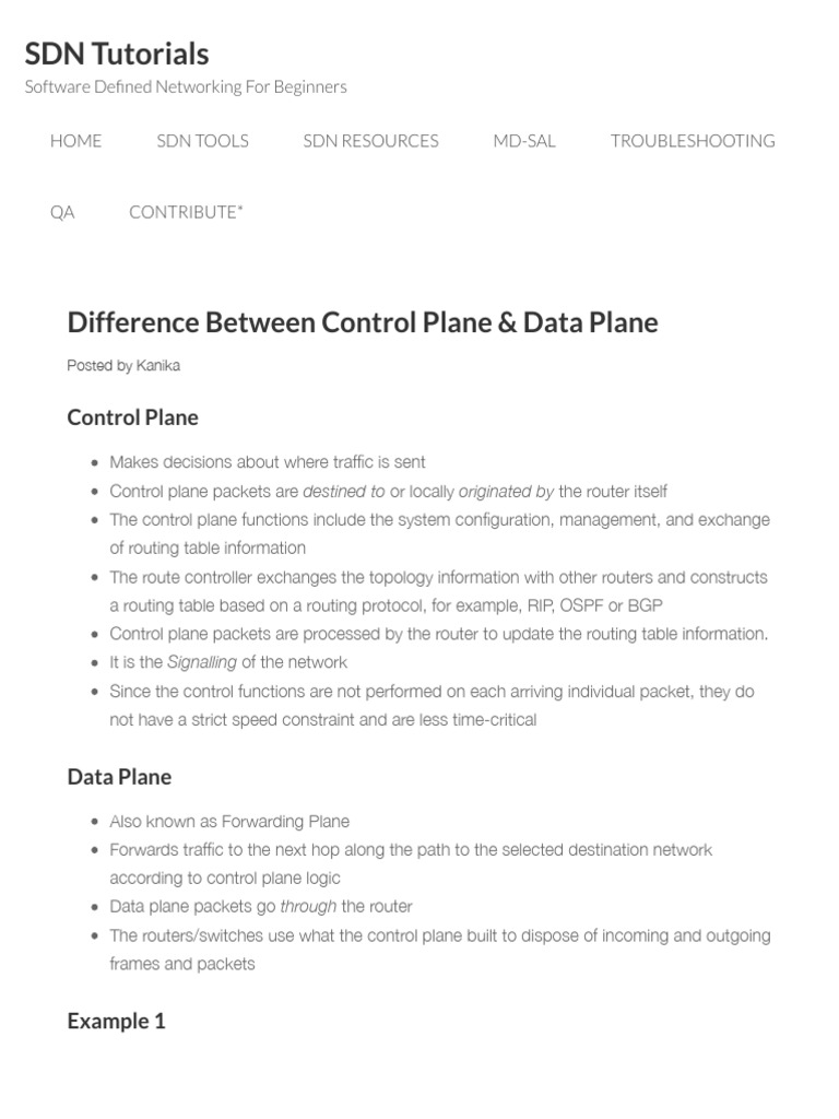 Difference Between Control Plane & Data Plane | PDF | Router (Computing ...