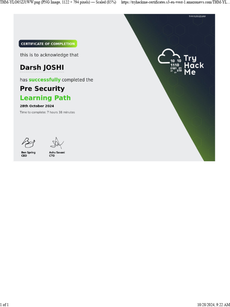 Pre-HM Certificate Overview | PDF
