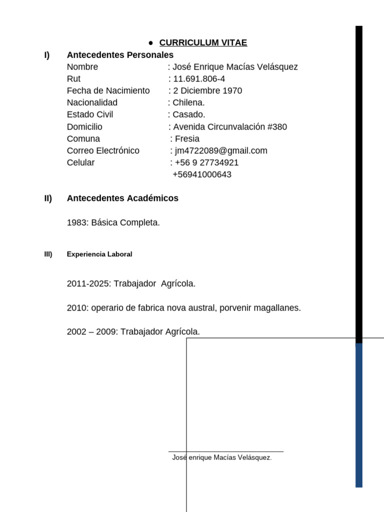 Curriculum Vitae. Jose Macias | PDF