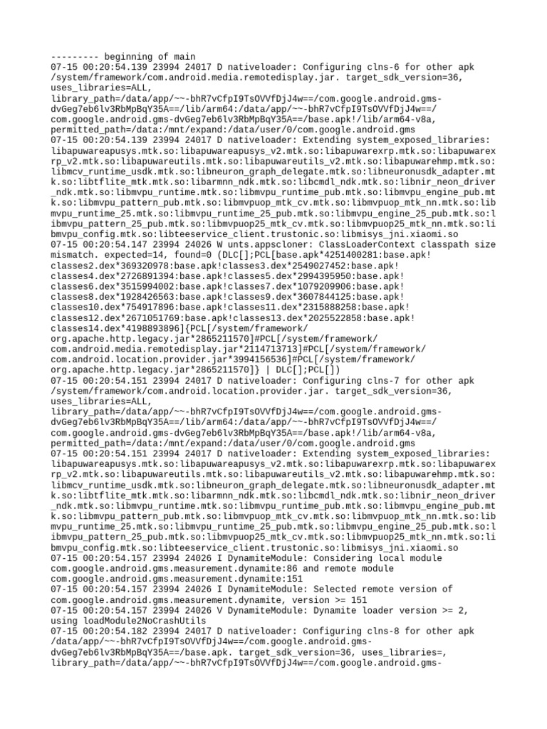 Com - Dual.space - Parallel.apps - Multiaccounts.appscloner Logcat | PDF | Android (Operating ...