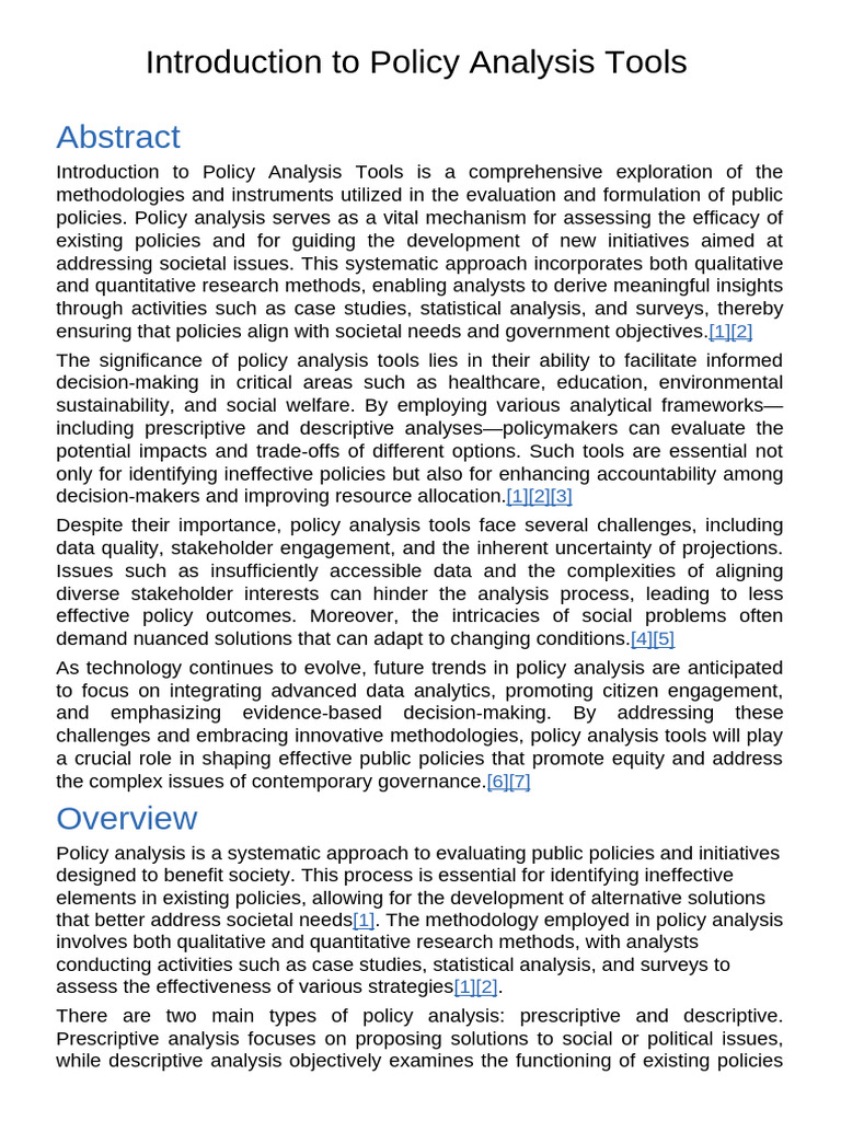 06 - Introduction To Policy Analysis Tools | PDF | Policy Analysis | Data Analysis