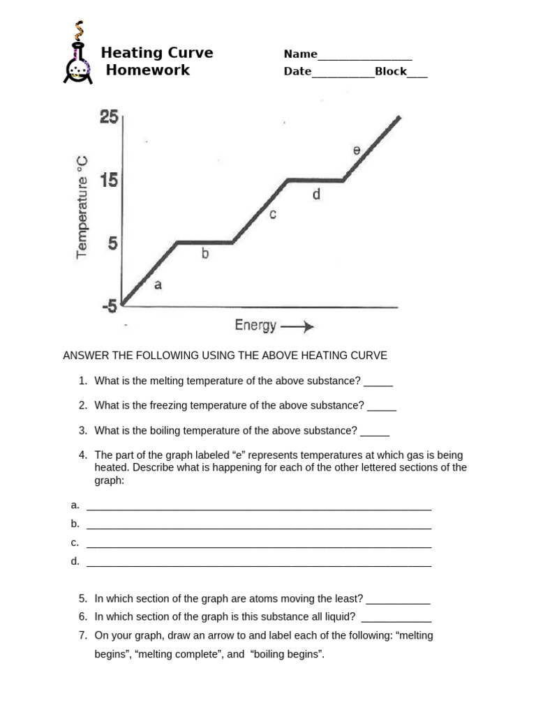 Heating Curve Worksheet Answers | PDF