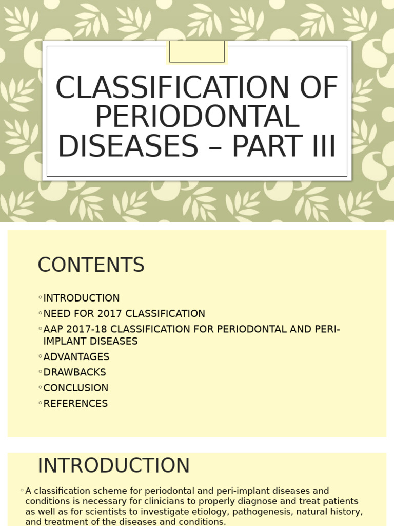 Clssification of Periodontal Diseases - Part Iii | PDF | Periodontology ...