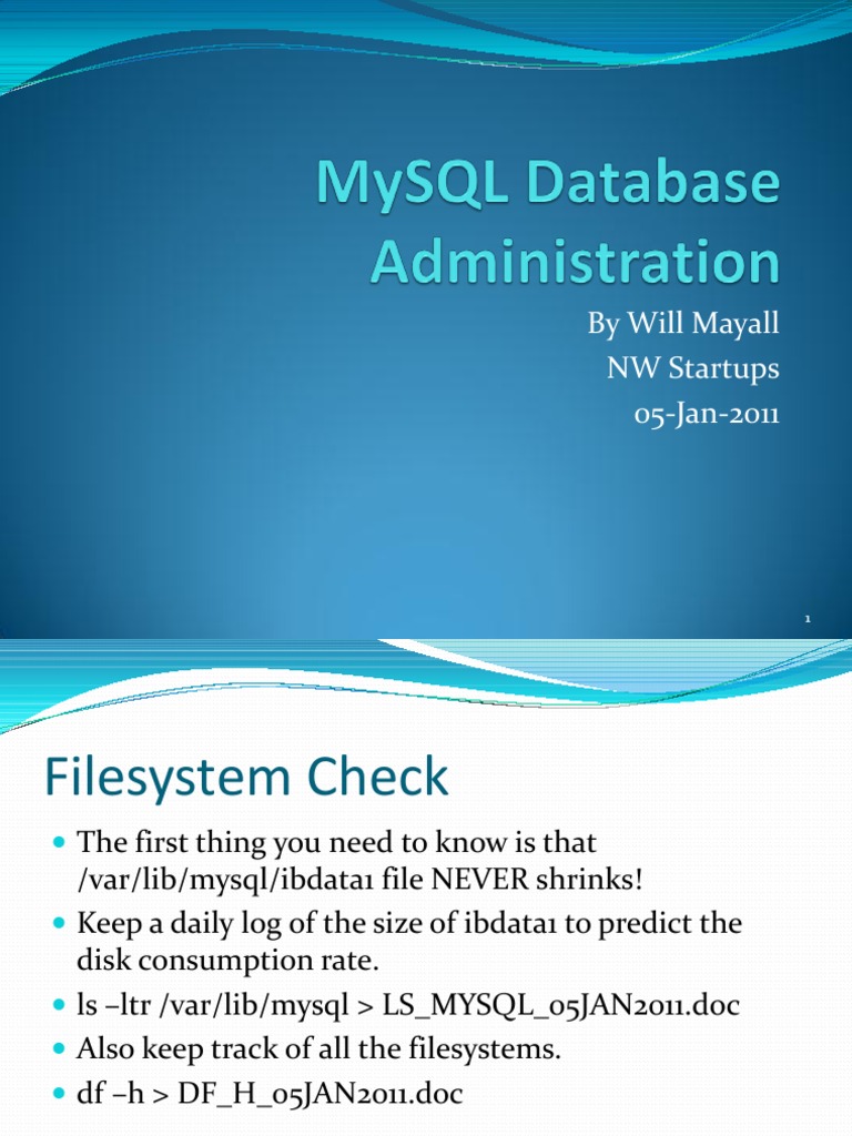 MySQL Database Administration | PDF | Database Index | Databases