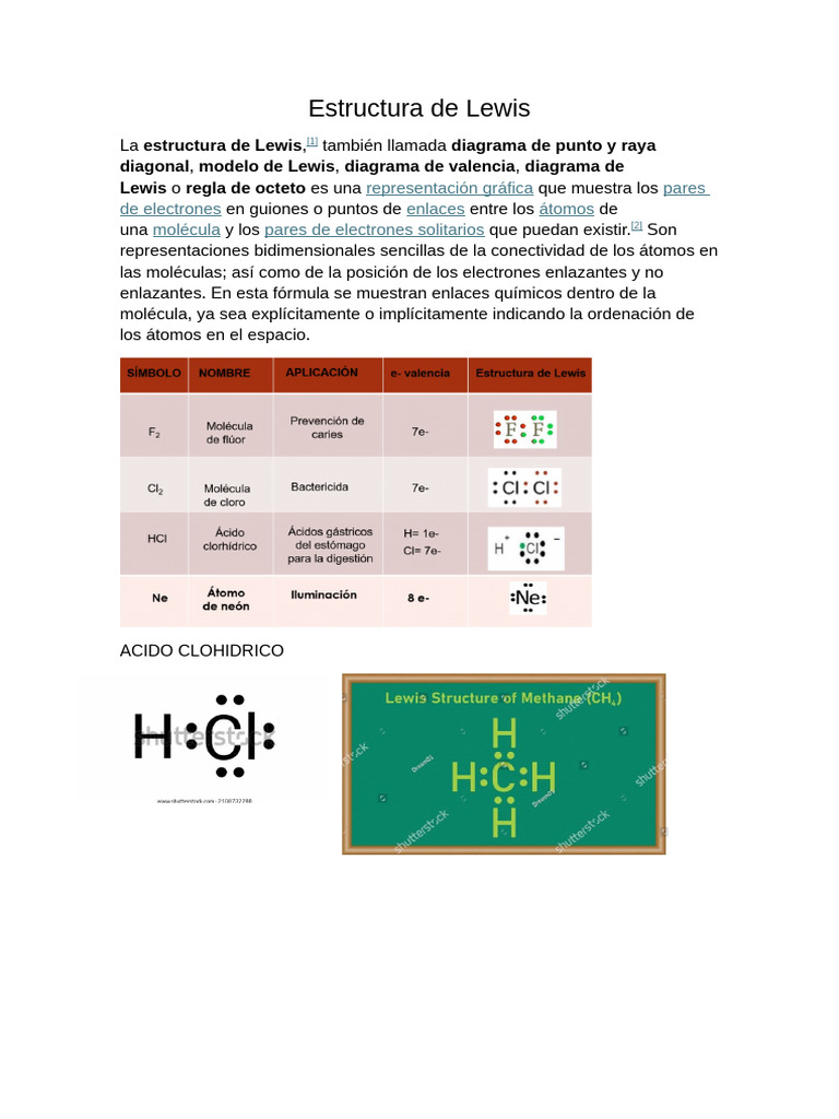 Estructura de Lewis y Diagrama de Lewis | PDF