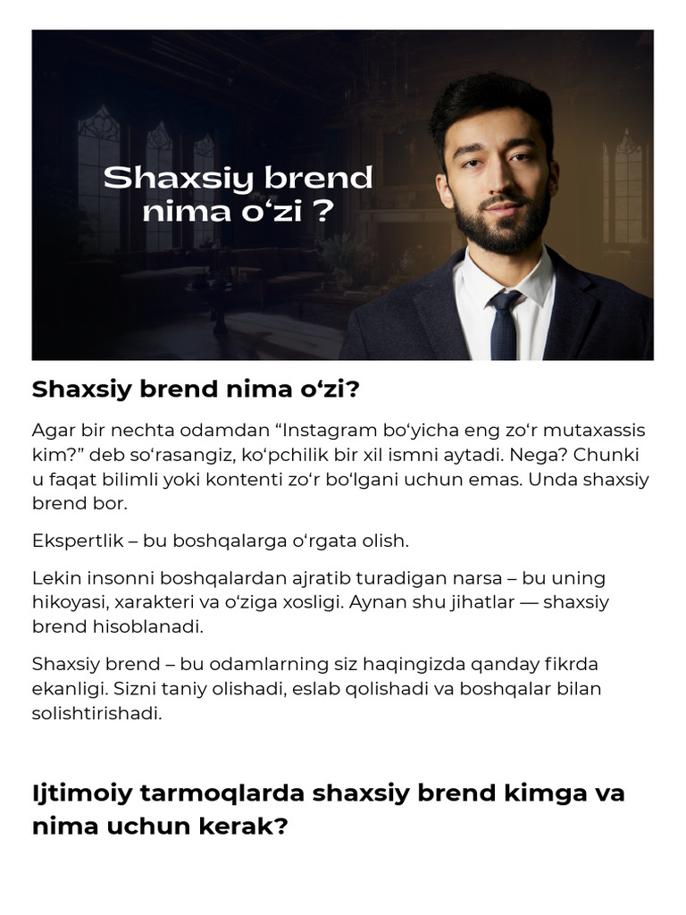 Shaxsiy Brend | PDF