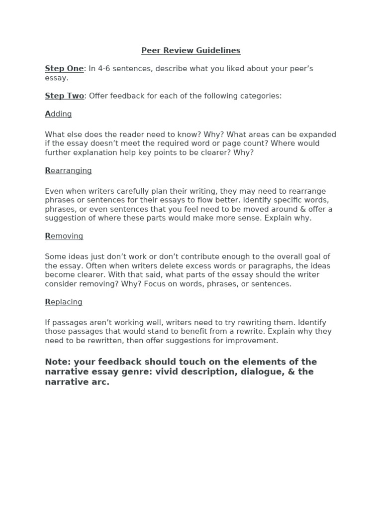 Peer Review Guidelines | PDF