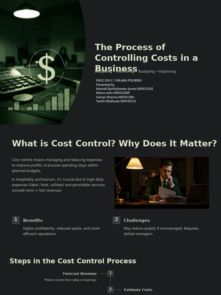 FNCE The Process of Controlling Costs in A Business | PDF | Cost ...