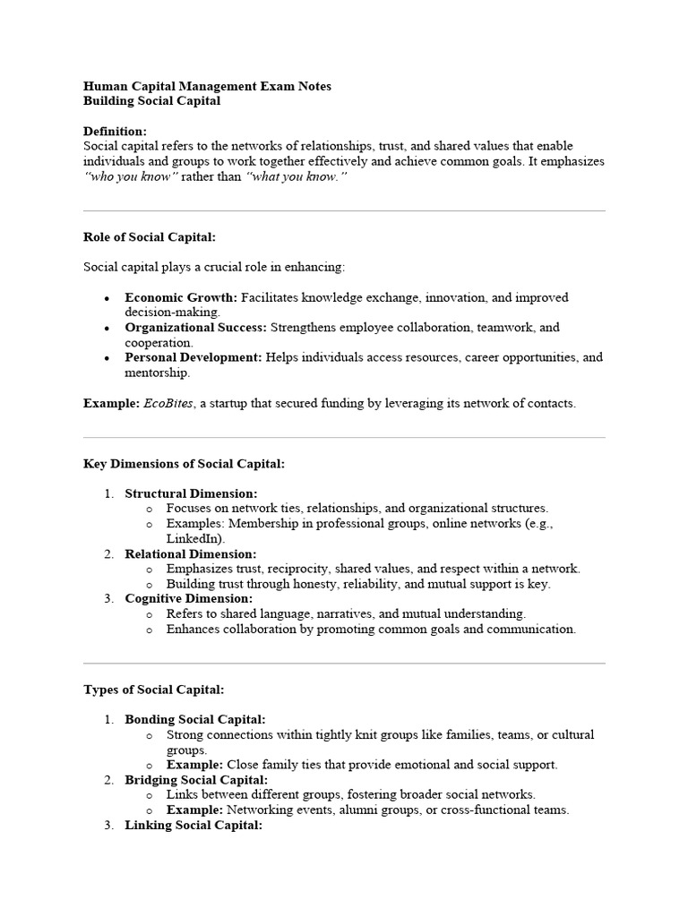 Human Capital Management Exam Notes | PDF | Compensation And Benefits ...
