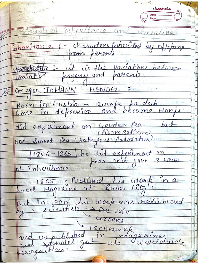 Principles of Inheritance and Variation | PDF