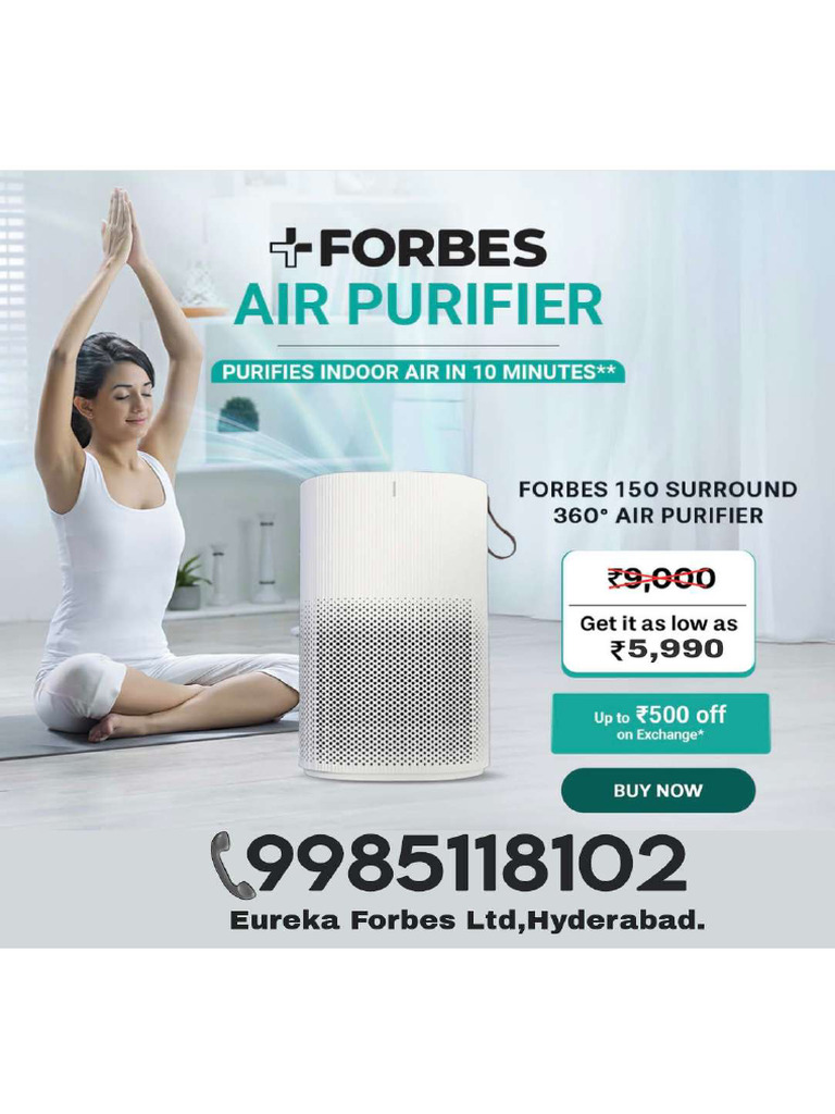 Eureka Forbes Air Purifier - Air Purifier Hyderabad | PDF