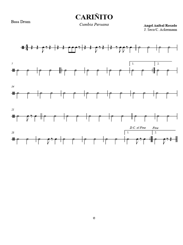 CarinÌƒito - PDF - Bass Drum | PDF