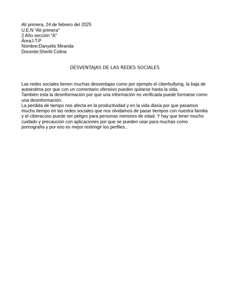 Danyelis Miranda 2do Año "A" | PDF