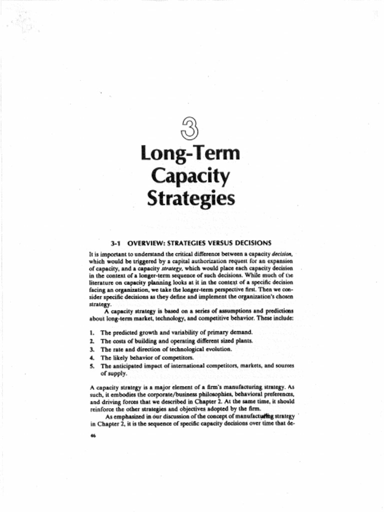 9 Long Term Capacity Strategy | PDF