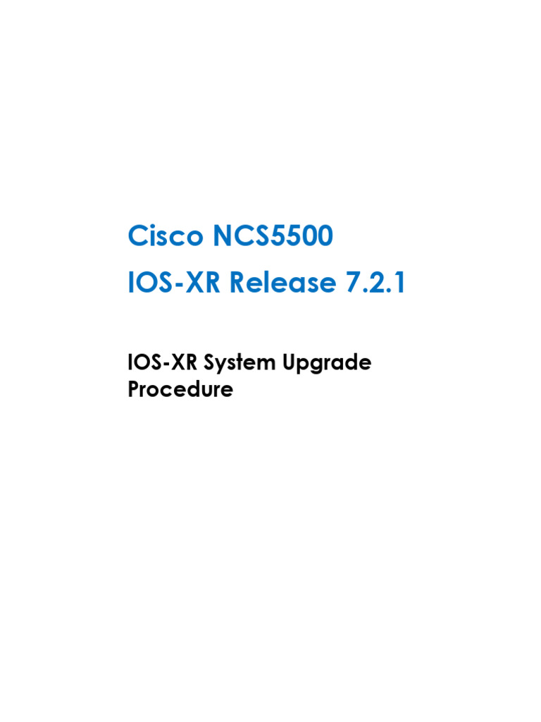 Cisco NCS5500 IOS-XR 7.2.1 Downgrade Guide | PDF | Booting | Computer ...