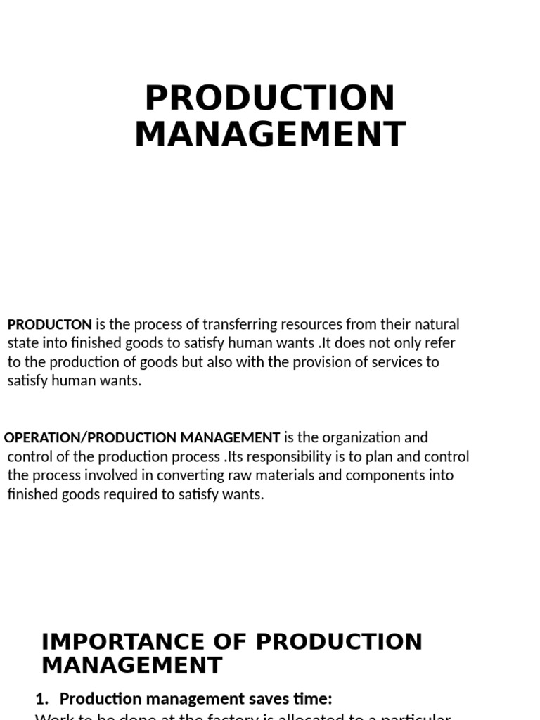 Production Management Essentials Explained | PDF | Goods | Mass Production