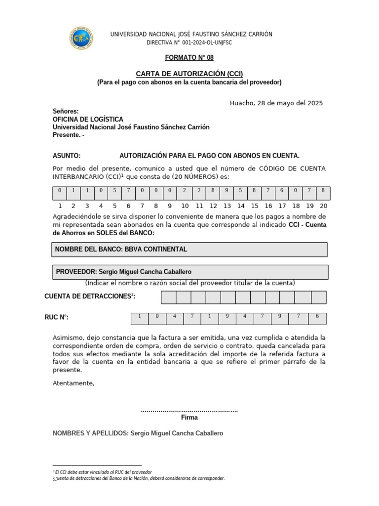 Formato #08 - Cci - Actual | PDF