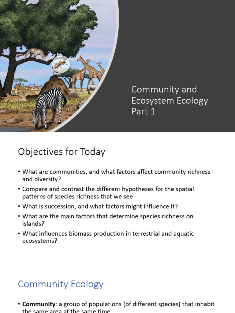 Community and Ecosystem Ecology Overview | PDF | Ecosystem | Primary ...