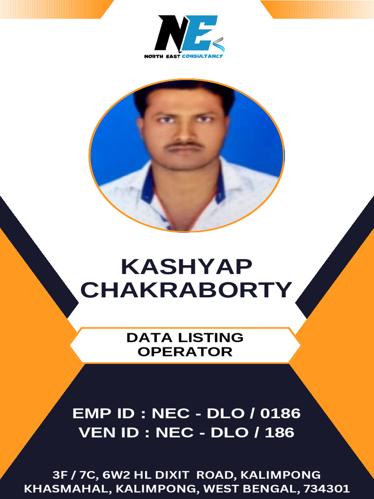 Kashyap Chakraborty: Emp Id: Nec - Dlo / 0186 Ven Id: Nec - Dlo / 186 | PDF