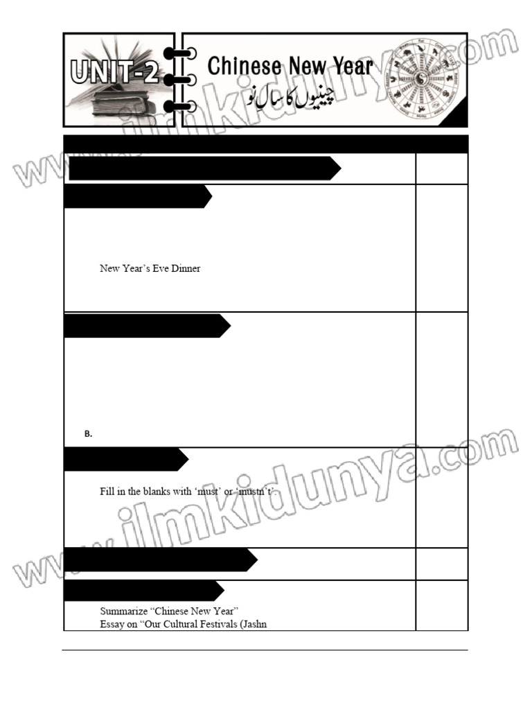 Chinese New Year: Class 10 Guide | PDF