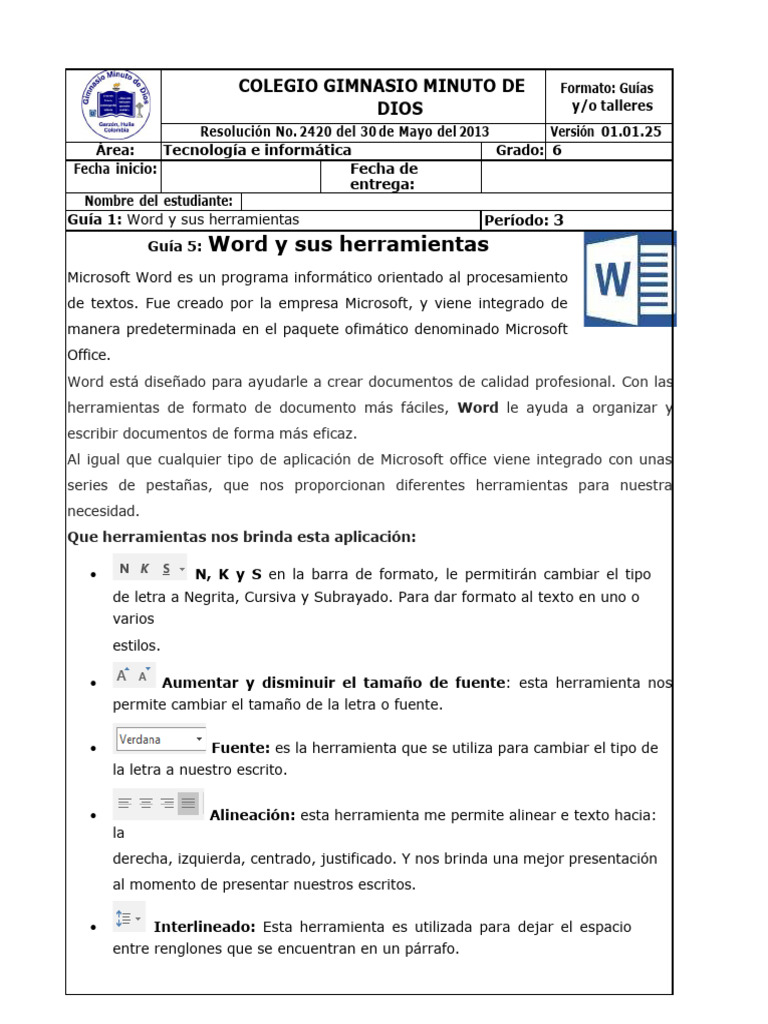 Guia Practica Word 1 | PDF | Microsoft Word | Microsoft