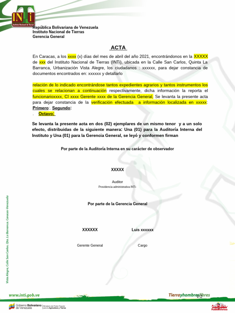 Modelo de Acta | PDF