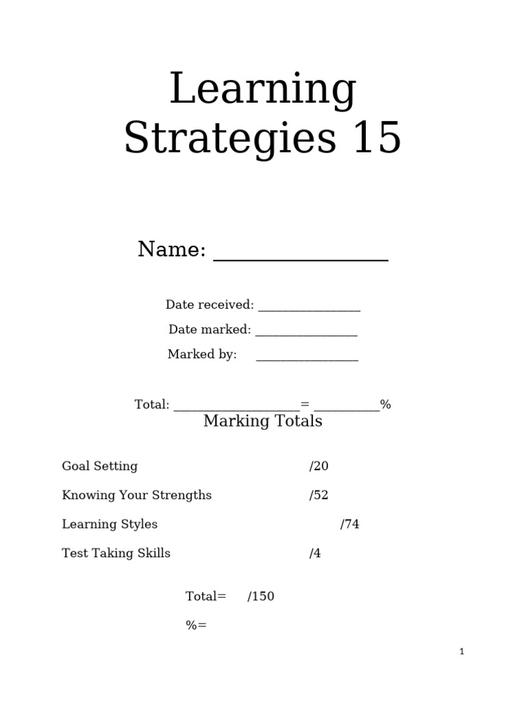 Effective Learning Strategies Guide | PDF | Learning Styles | Goal Setting