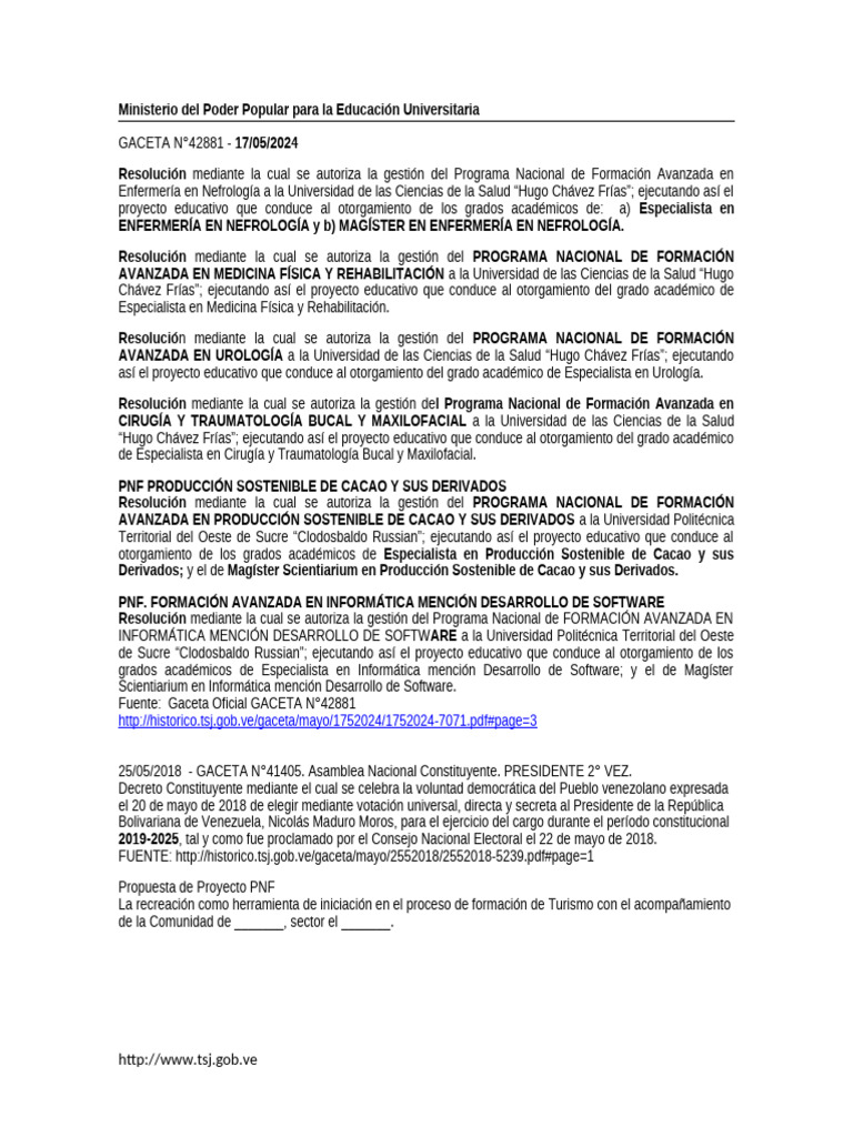 Nuevos Programas Nacionales de Formación | PDF | Titulo academico ...