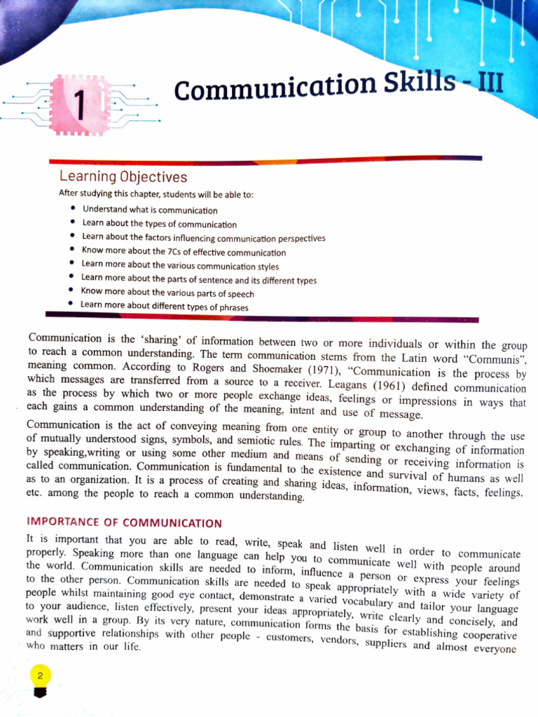 Class 11 AI: Communication Skills Overview | PDF | Adverb | Communication