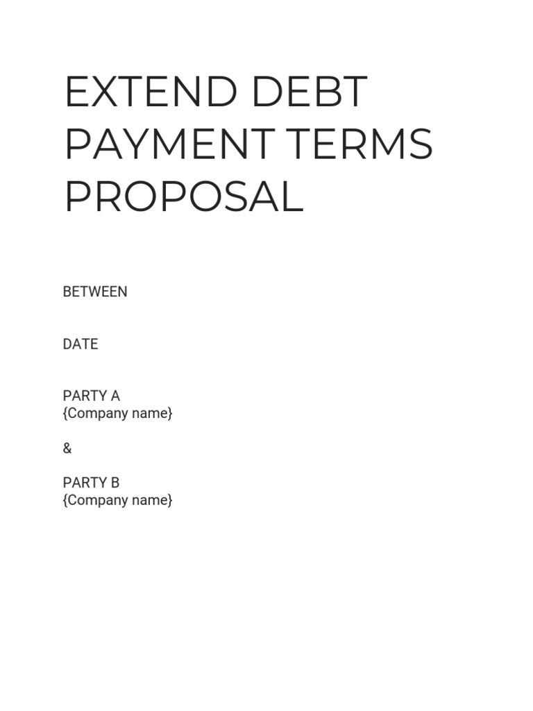 Debt Payment Terms Extension Proposal | PDF